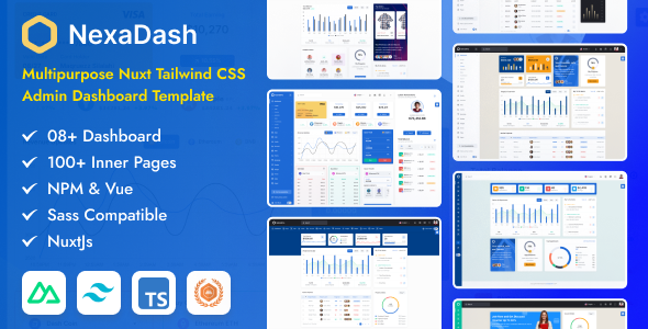 NexaDash Admin Dashboard Nuxt Tailwind CSS Template
